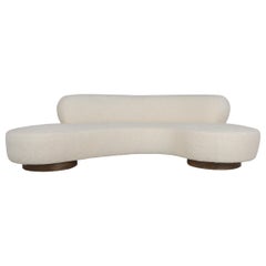 Mid-Century Modern Curved Serpentine Sectional Sofa in White at 1stDibs