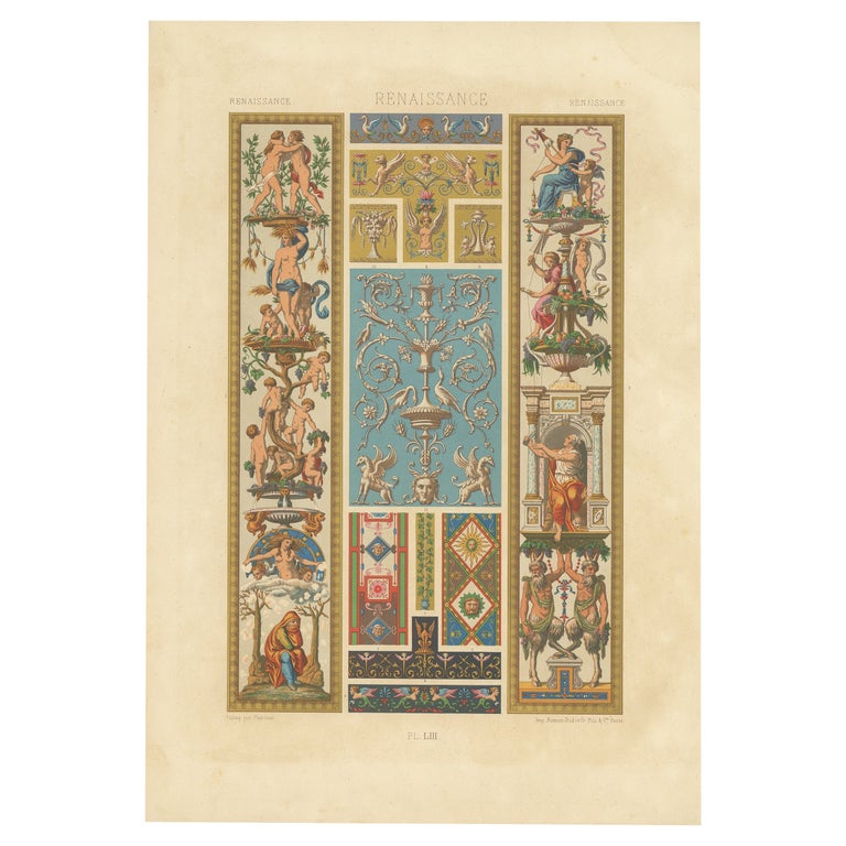 Pl. 53 Antique Print of Decorative Art in the Renaissance Period by ...