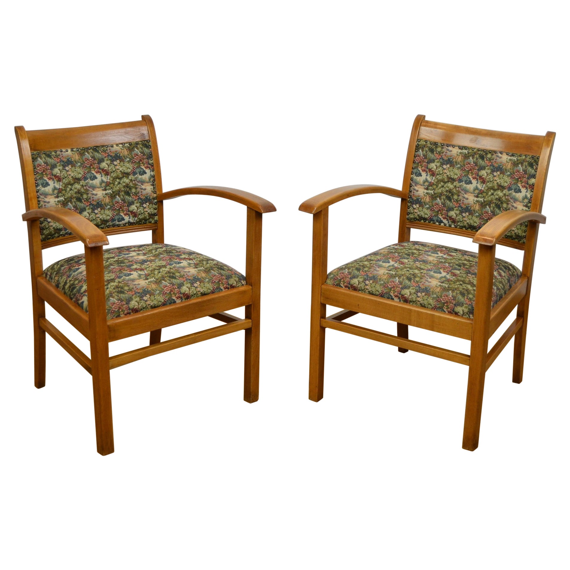 Pair of Armchairs with Red Upholstery of the Regency Period For Sale at ...