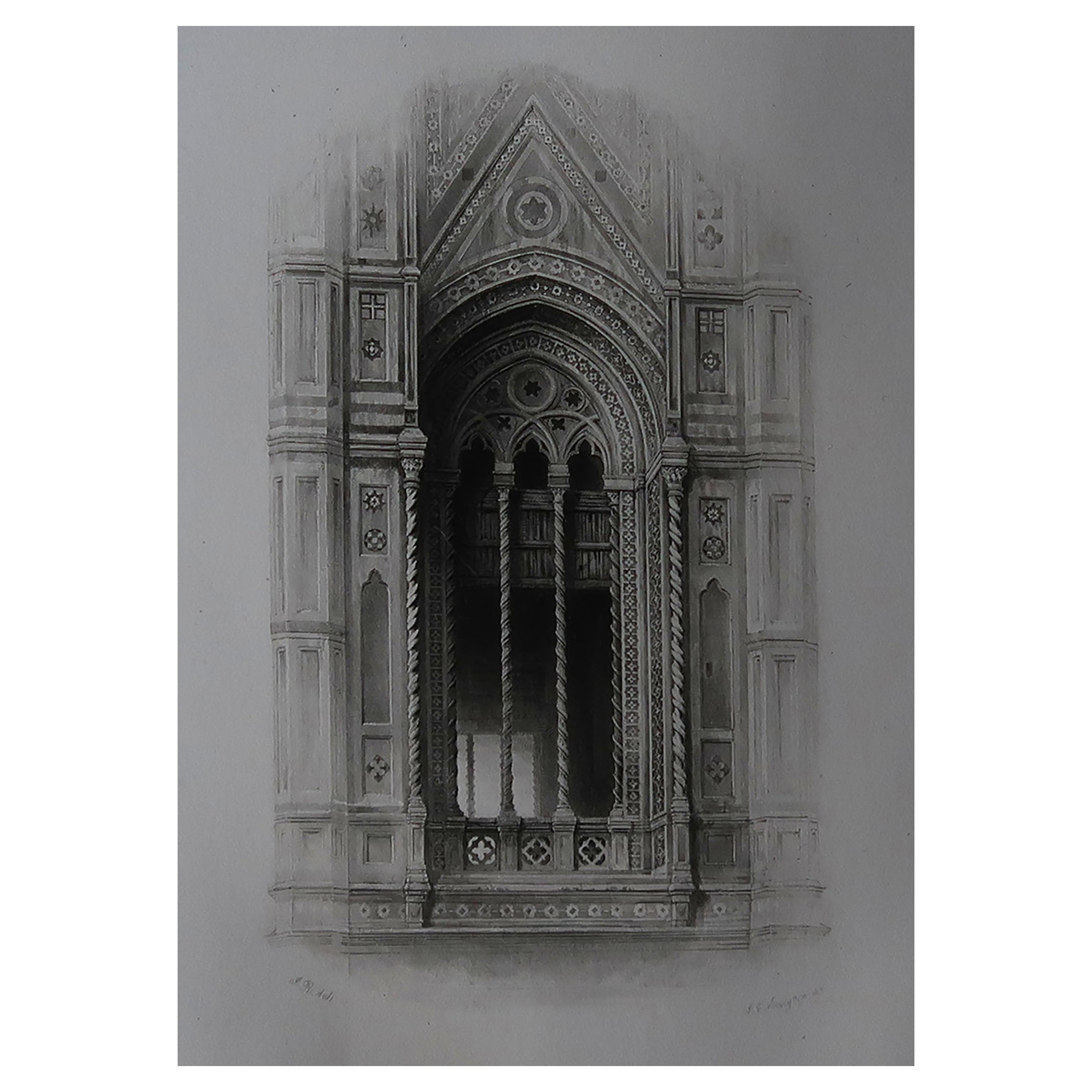 Original Antique Architectural Print by John Ruskin, circa 1880 ...