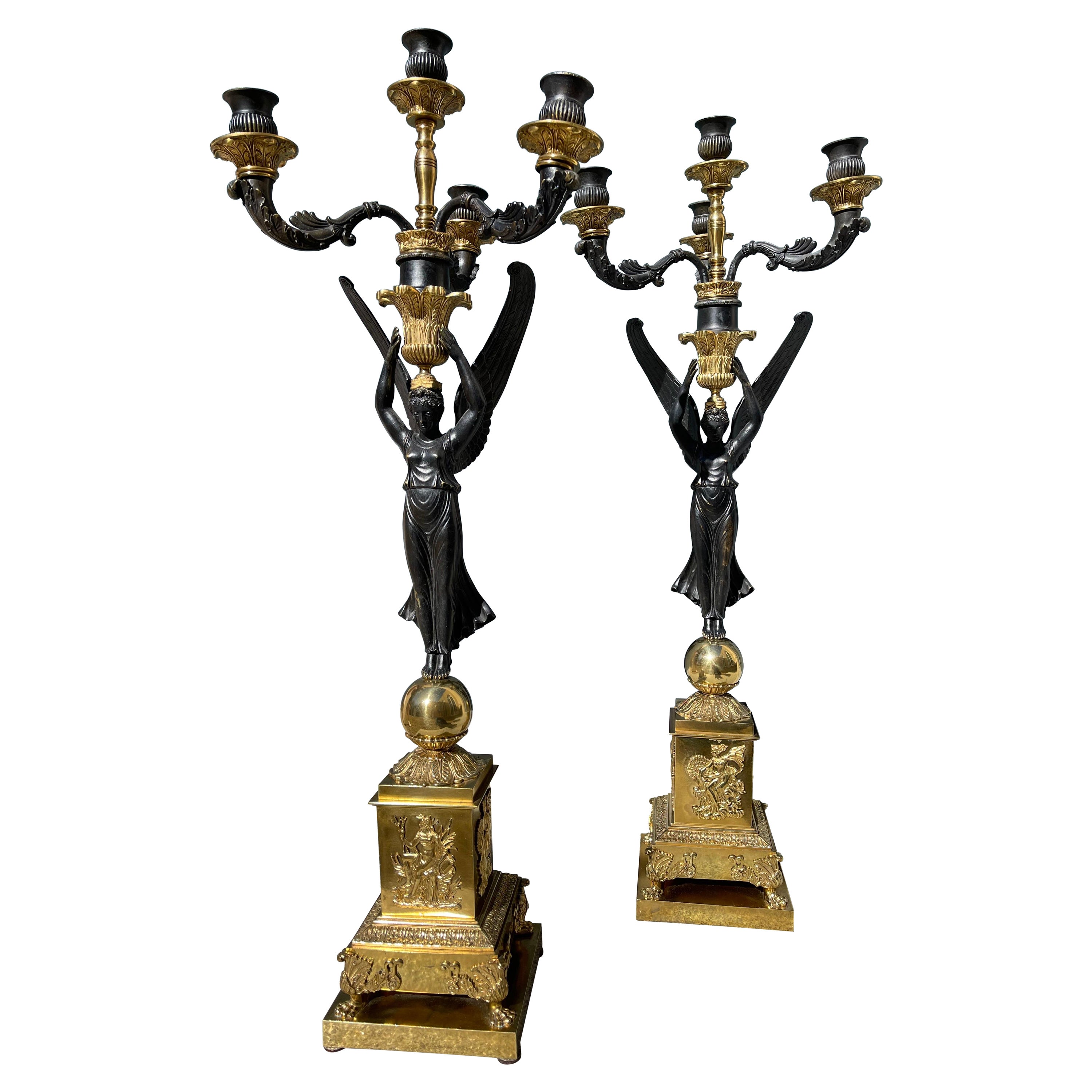 Duncan Miller Candelabra in Sandwich Glass For Sale at 1stDibs