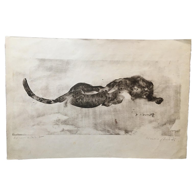 Animal Asian Art Decò Style Signed and Inscribed Etching at 1stDibs