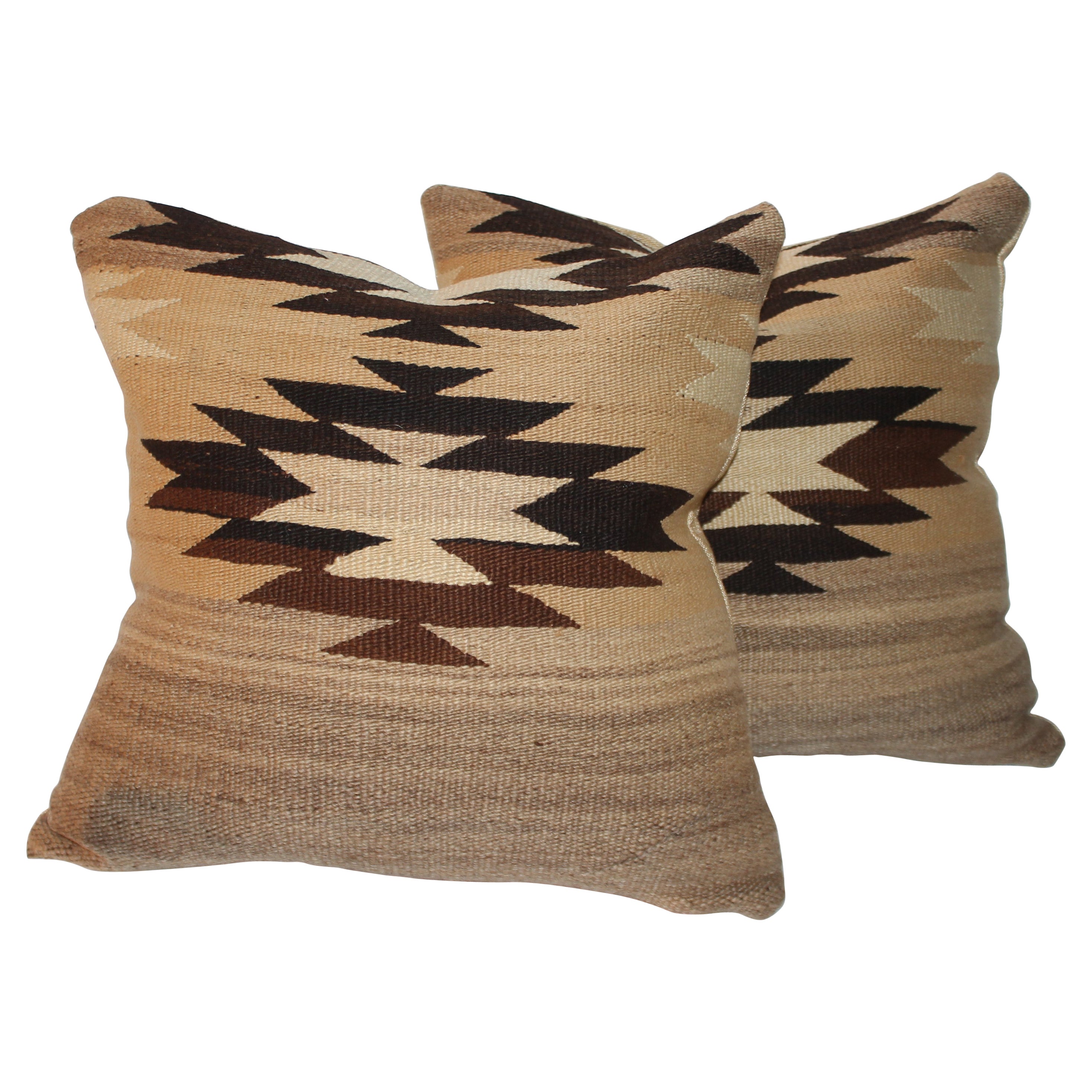 Pair of Navajo Indian Arrow Motif Crystal Woven Pillows at 1stDibs
