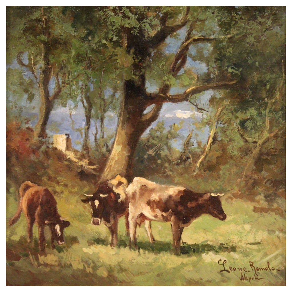 20th Century Oil on Board Italian Signed Landscape Painting, 1930 For ...