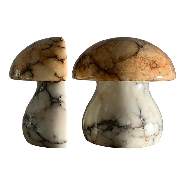 Vintage Italian ABF Marble Alabaster Bookends, 1960s at 1stDibs