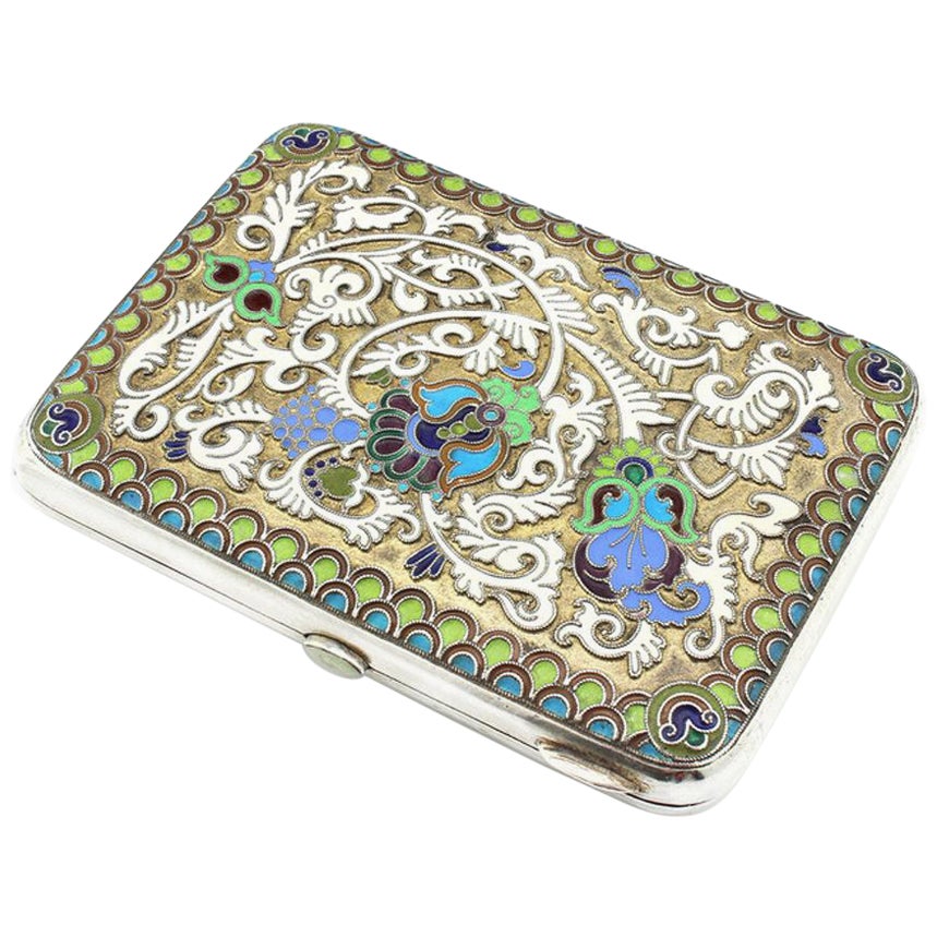 Russian Silver Gilt and Cloisonné Enamel Cigarette Case, Moscow, 1890s ...