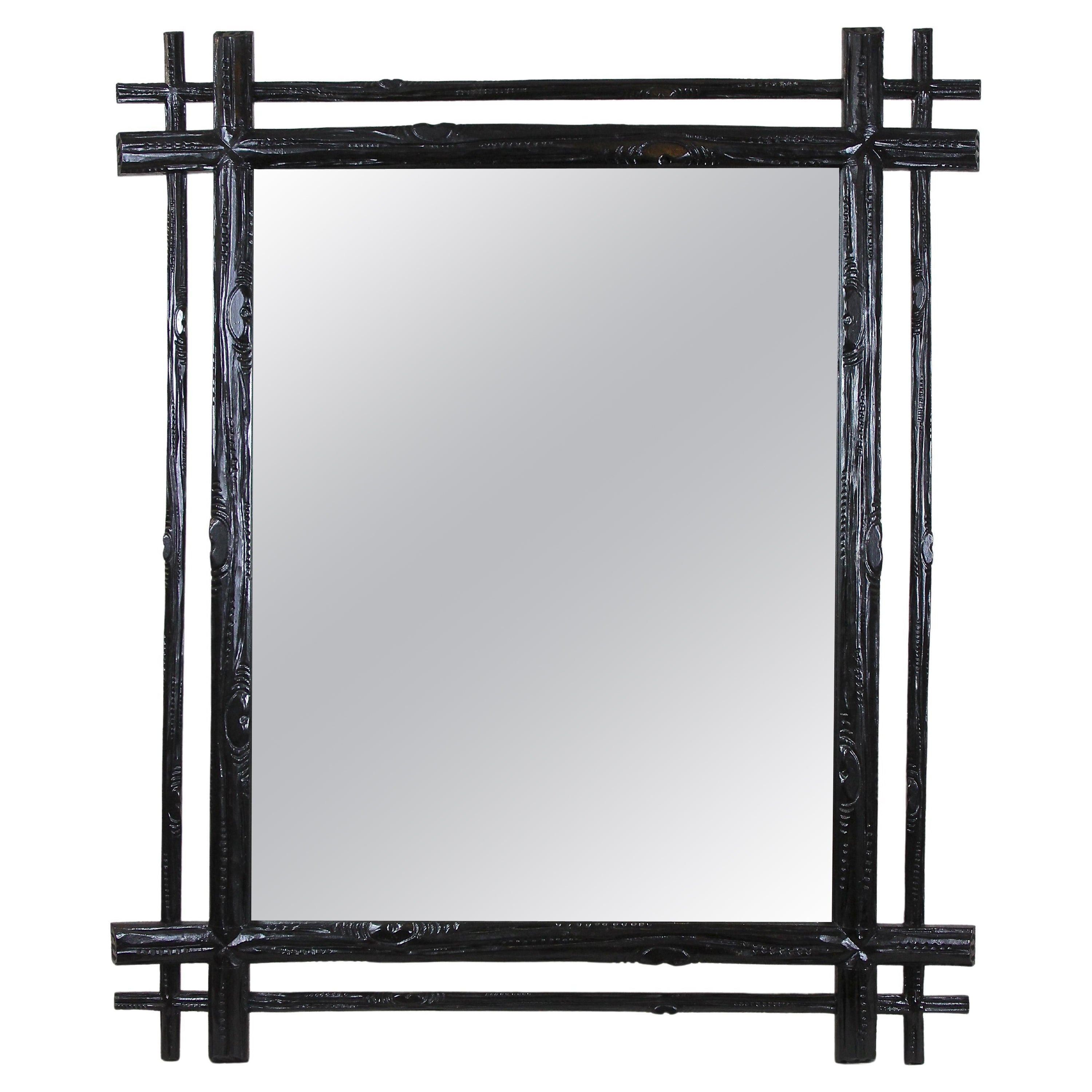 Rustic Black Forest Faux Twig and Leaf Wall Mirror at 1stDibs