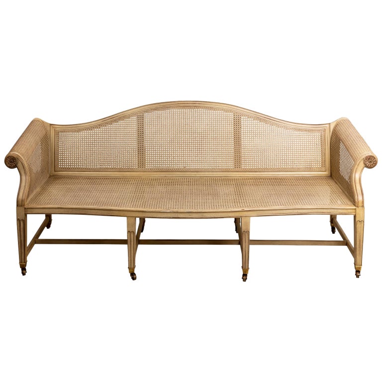 Chippendale Style Caned Bench For Sale at 1stDibs