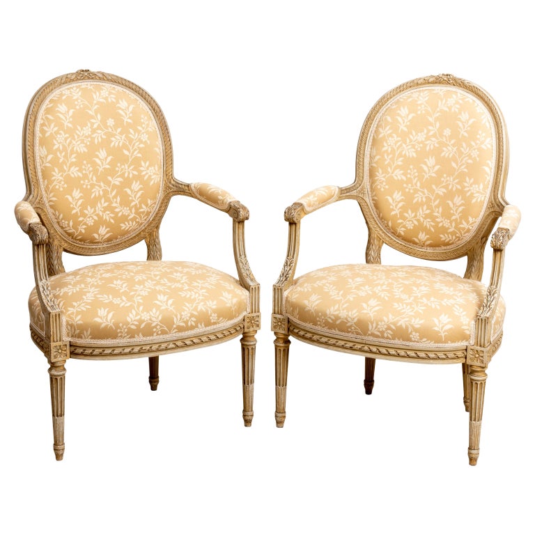 Pair of French Bergere Chairs For Sale at 1stDibs