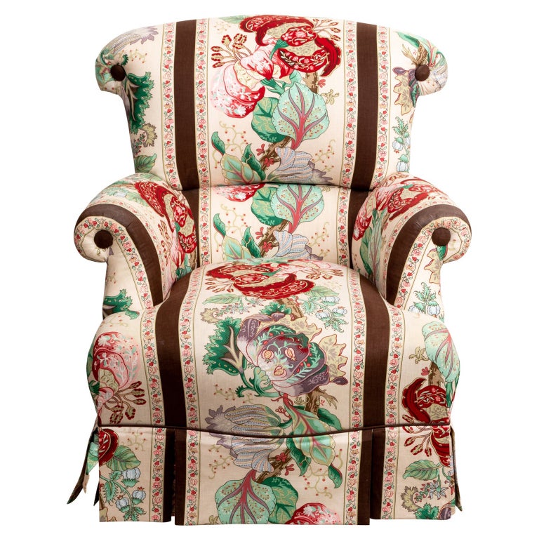 Custom Upholstered Club Chair at 1stDibs