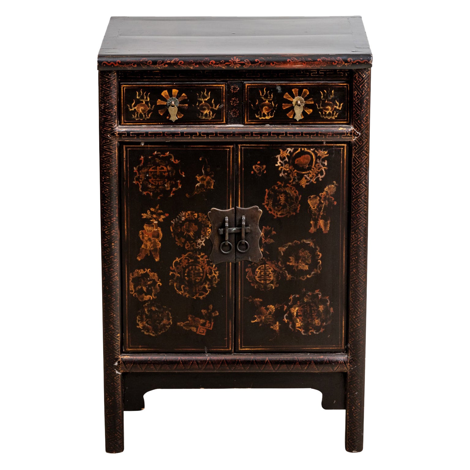 Chinese Lacquer and Hardstone Bar Cabinet at 1stDibs