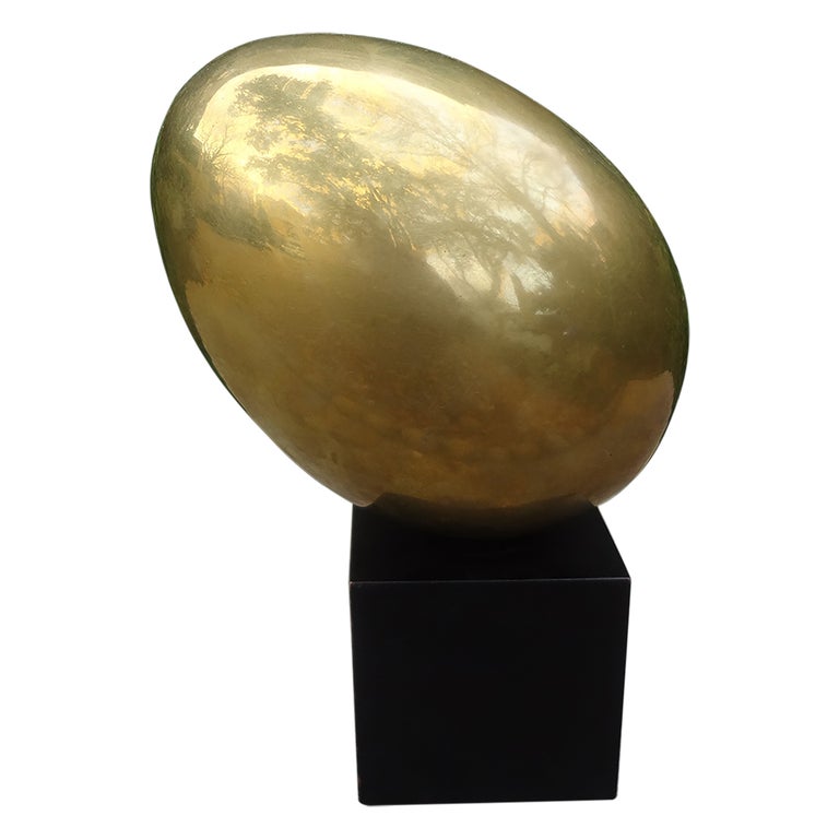 Hollywood Regency Brass Egg Sculpture at 1stDibs