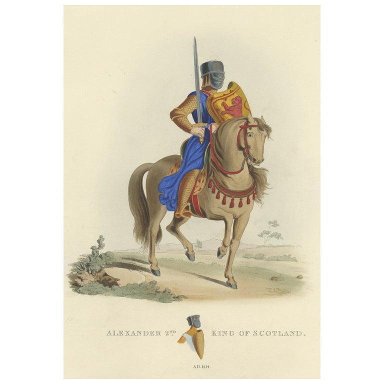 Antique Print Titled 'Alexander 2nd, King of Scotland, 1842 For Sale at ...