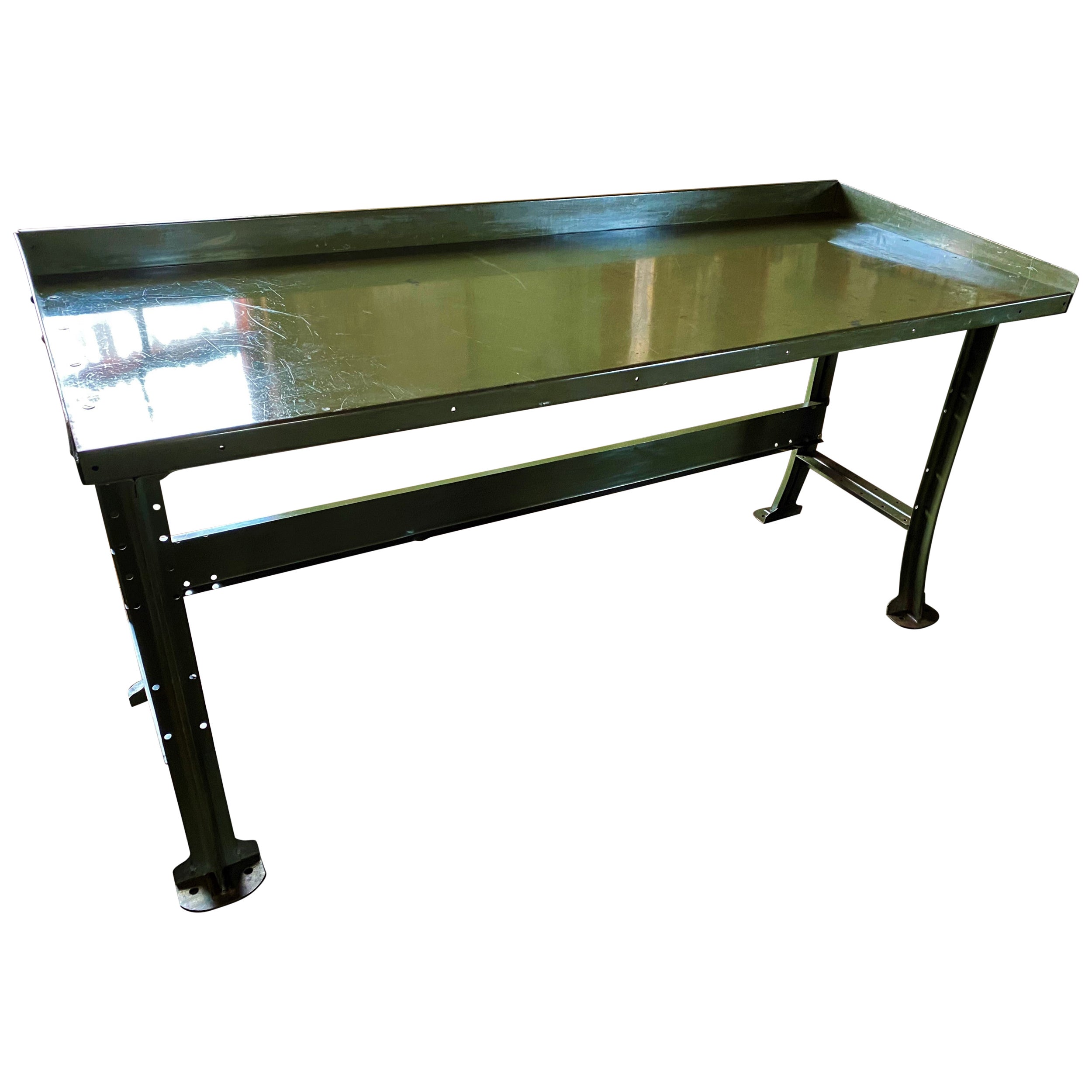 Mission style metal desk For Sale at 1stDibs