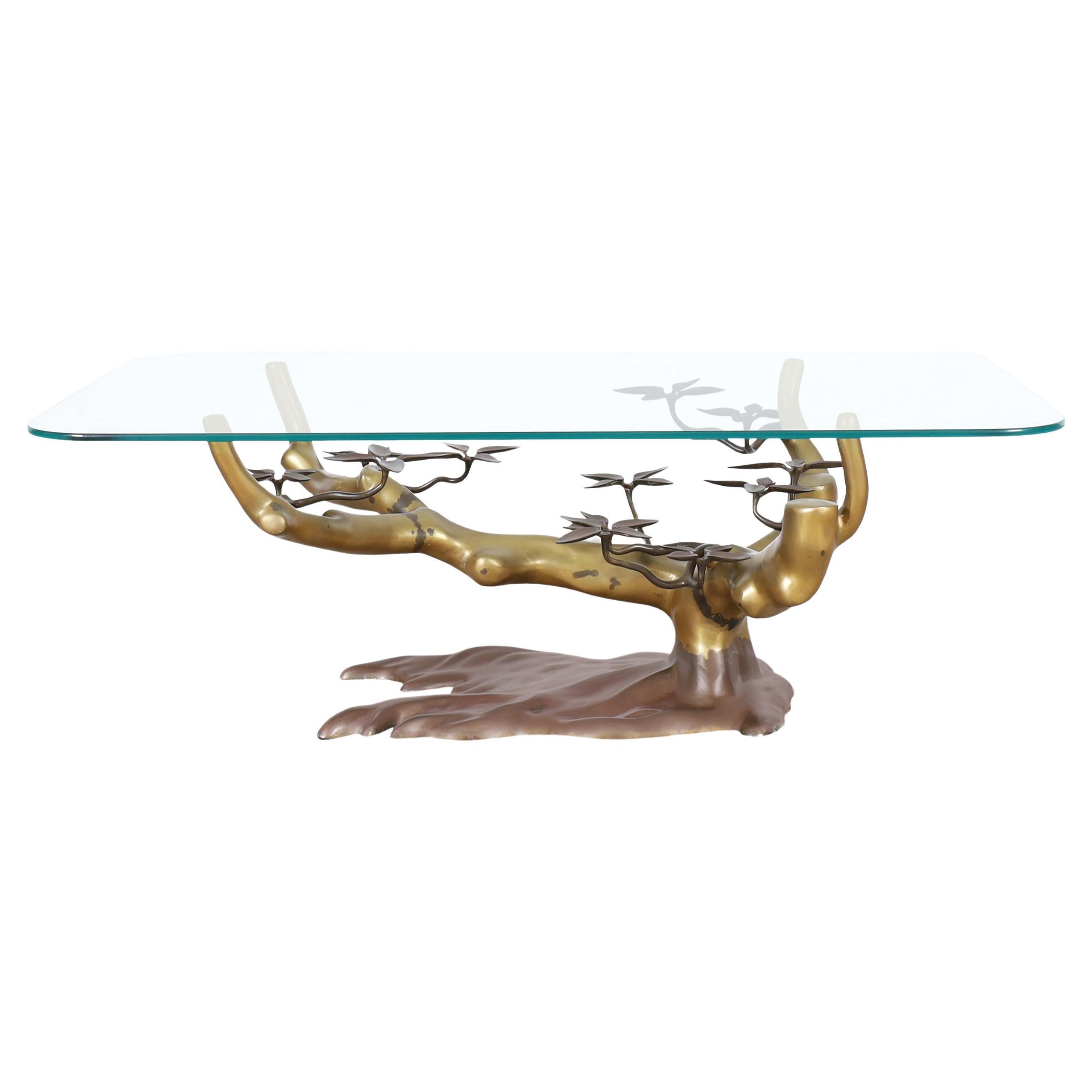 Willy Daro Brass Crane Coffee Table, 1970s at 1stDibs