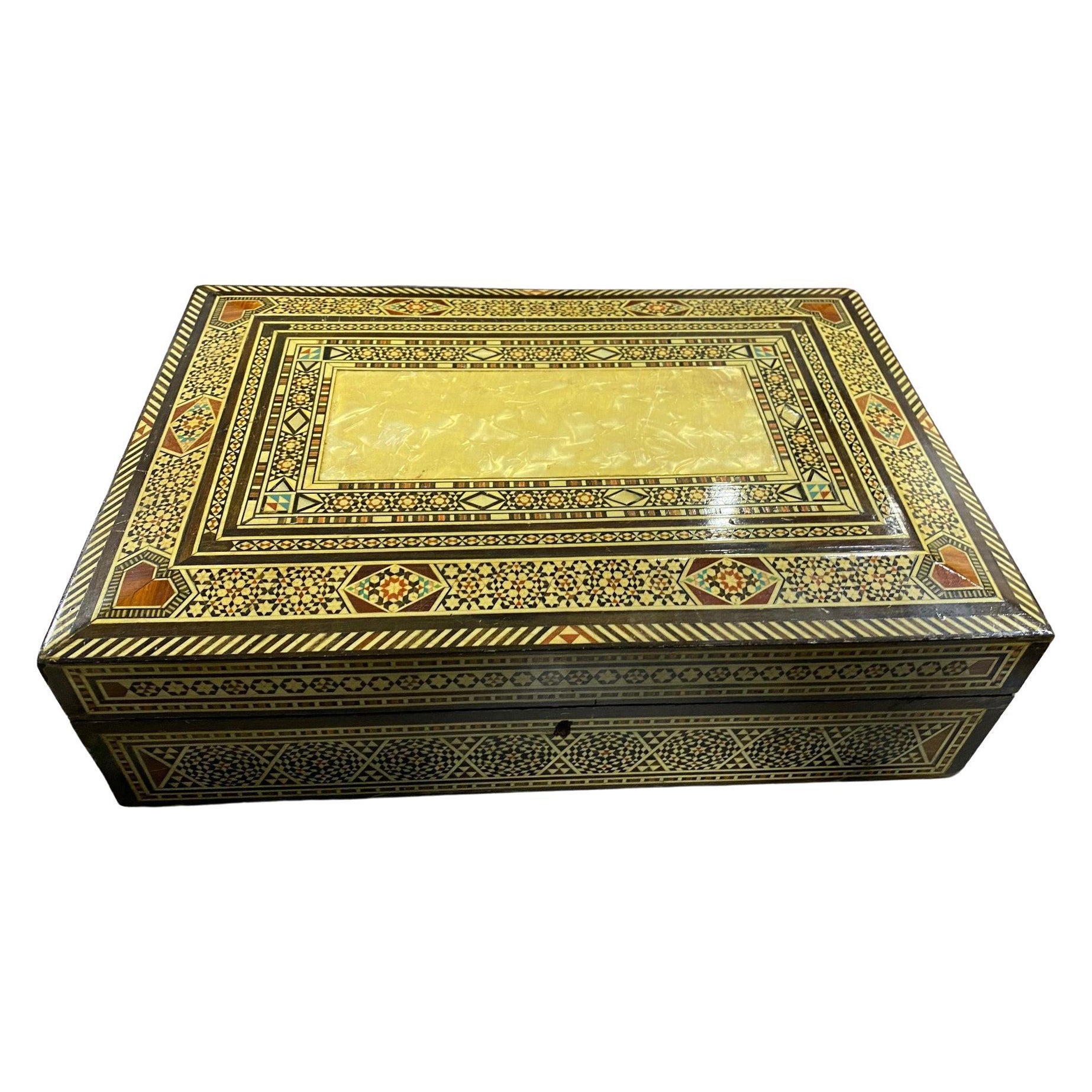 Middle Eastern Persian Sadeli Micro Mosaic Inlaid Jewelry Box at 1stDibs