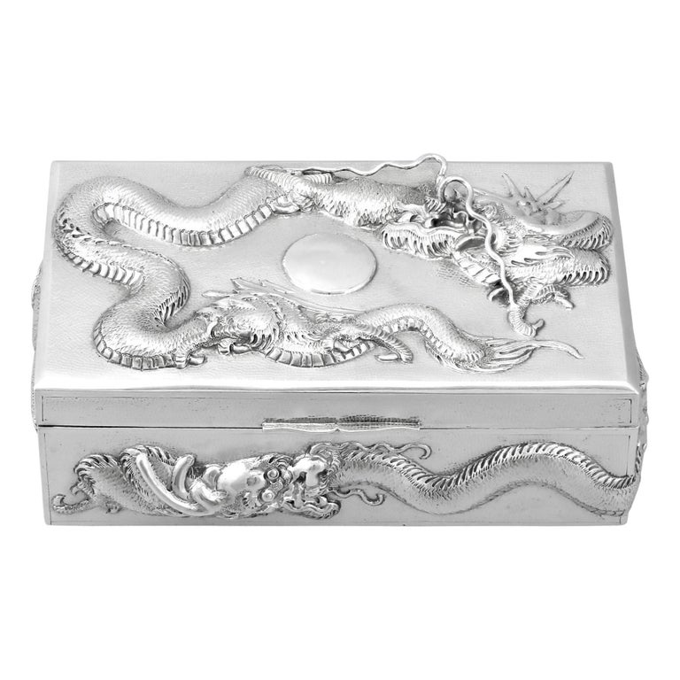 Antique Chinese Export Silver Box For Sale at 1stDibs
