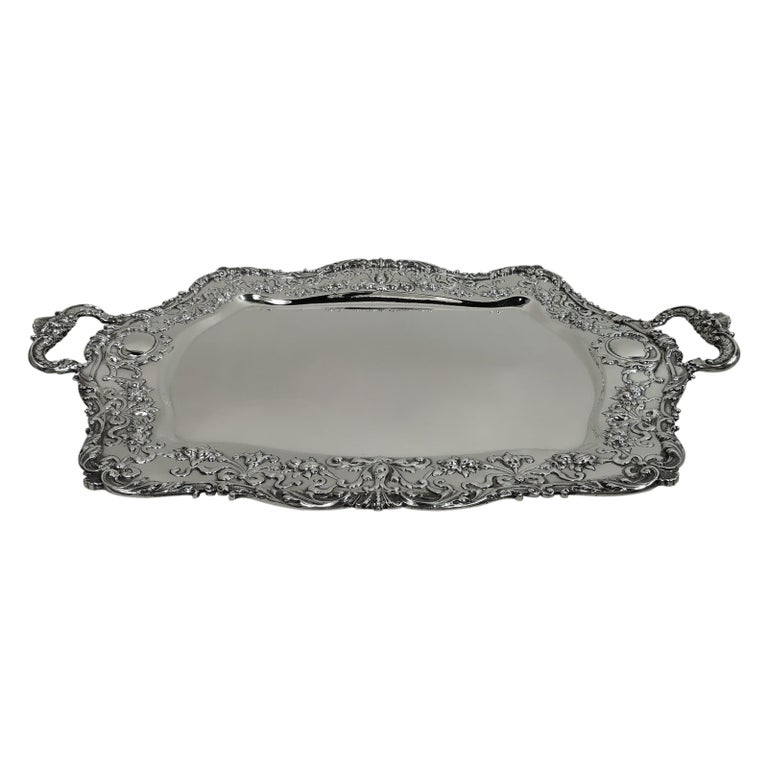 Antique Gorham American Edwardian Sterling Silver Tray For Sale at 1stDibs