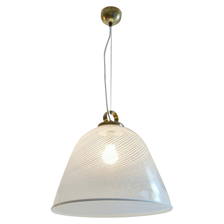 Large Vennini Pendant Reticello Glass Pendant For Sale at 1stDibs