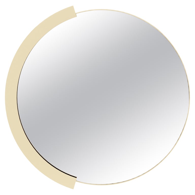 Mid-century modern mirror in fabric, with customisable steel frame For ...