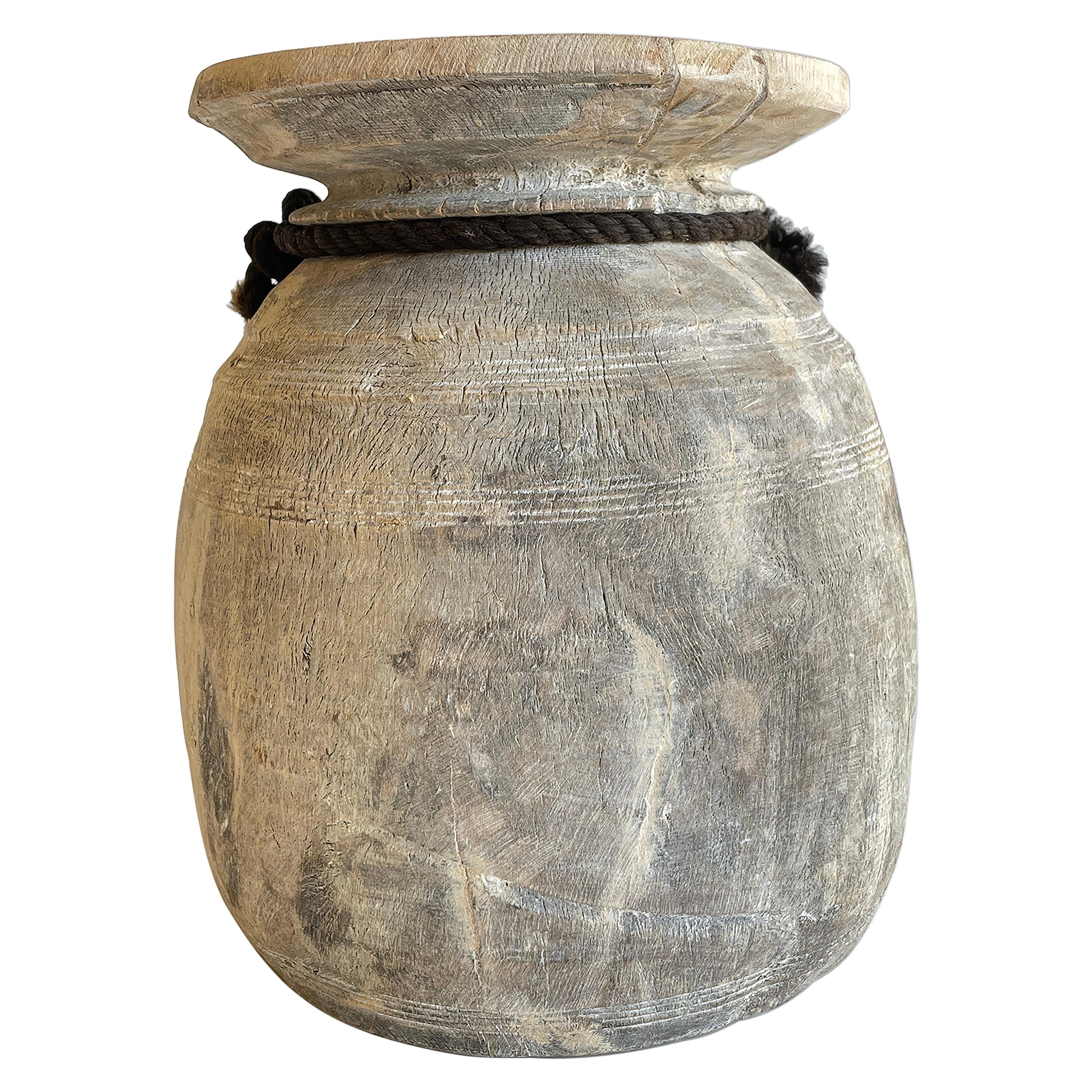 Vintage Wood Vessel or Decorative Vase For Sale at 1stDibs