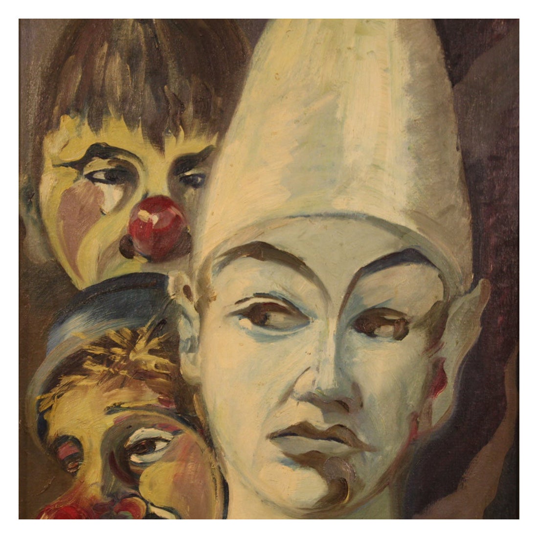 Fine Roncato Clown Italian Oil/Canvas Framed at 1stDibs | roncato italy