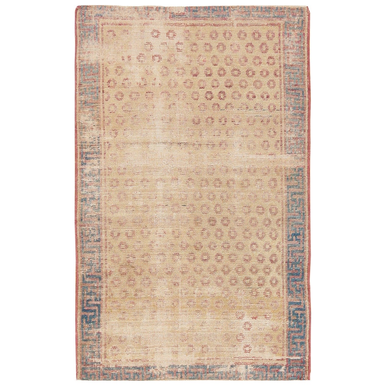 Distressed Shabby Chic Antique Khotan Samarkand Rug For Sale at 1stDibs