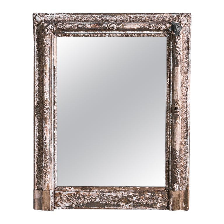 Antique Patinated French Mirror For Sale at 1stDibs