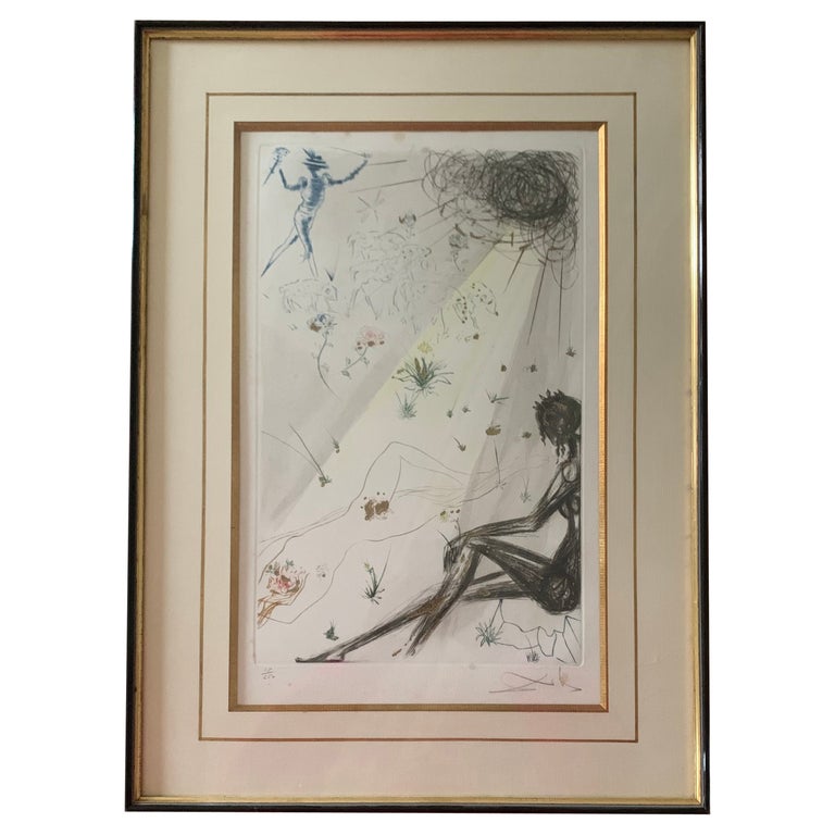 Salvador Dali " The Shepherd " 1971 Engraving Heightened with Gold ...