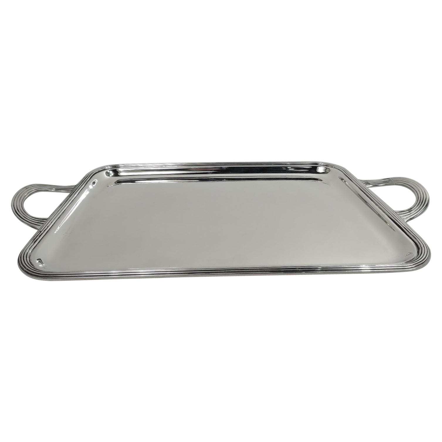 Italian Walnut and Glass Serving Tray at 1stDibs