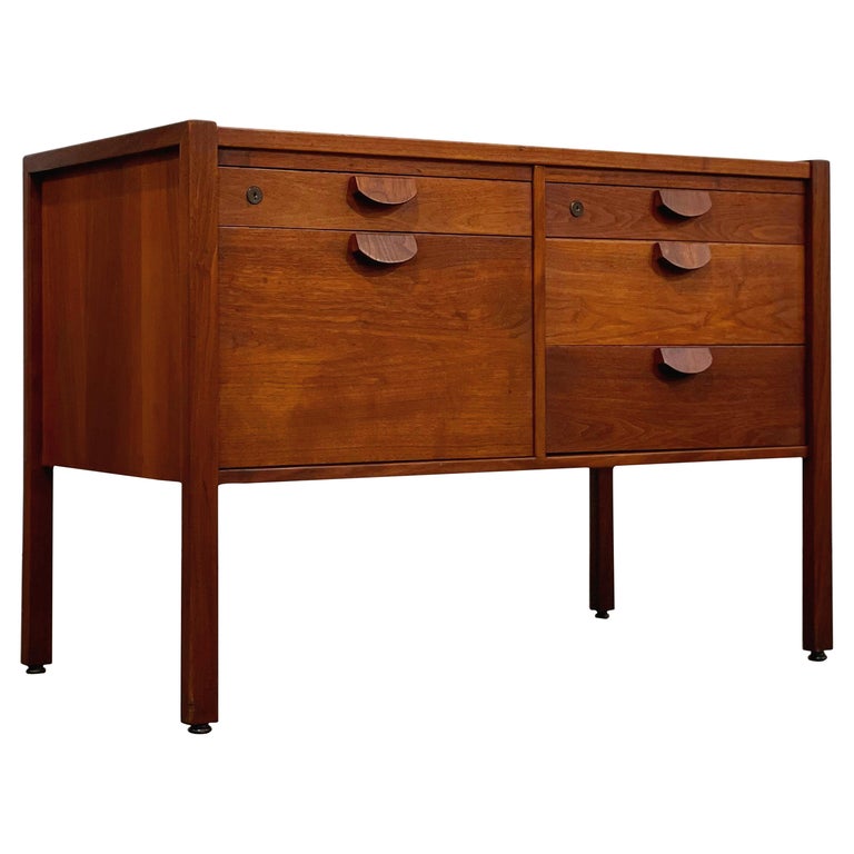 Jens Risom Mid-Century Filing Cabinet Credenza in Walnut at 1stDibs