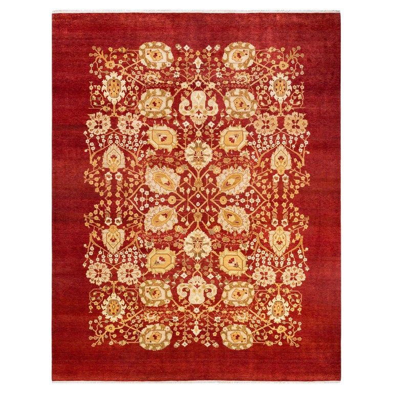 One-of-a-Kind Hand Made Contemporary Eclectic Red Area Rug For Sale at ...