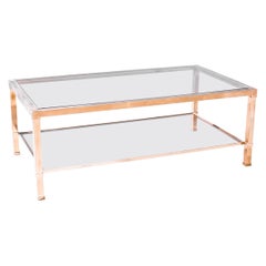 French Brass and Glass Mid-Century Modern Display Coffee Table at 1stDibs