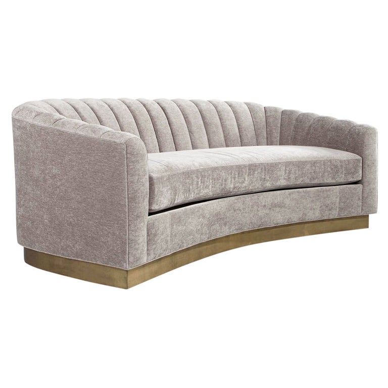 Custom Curved Channel Back Sofa by Carrocel at 1stDibs