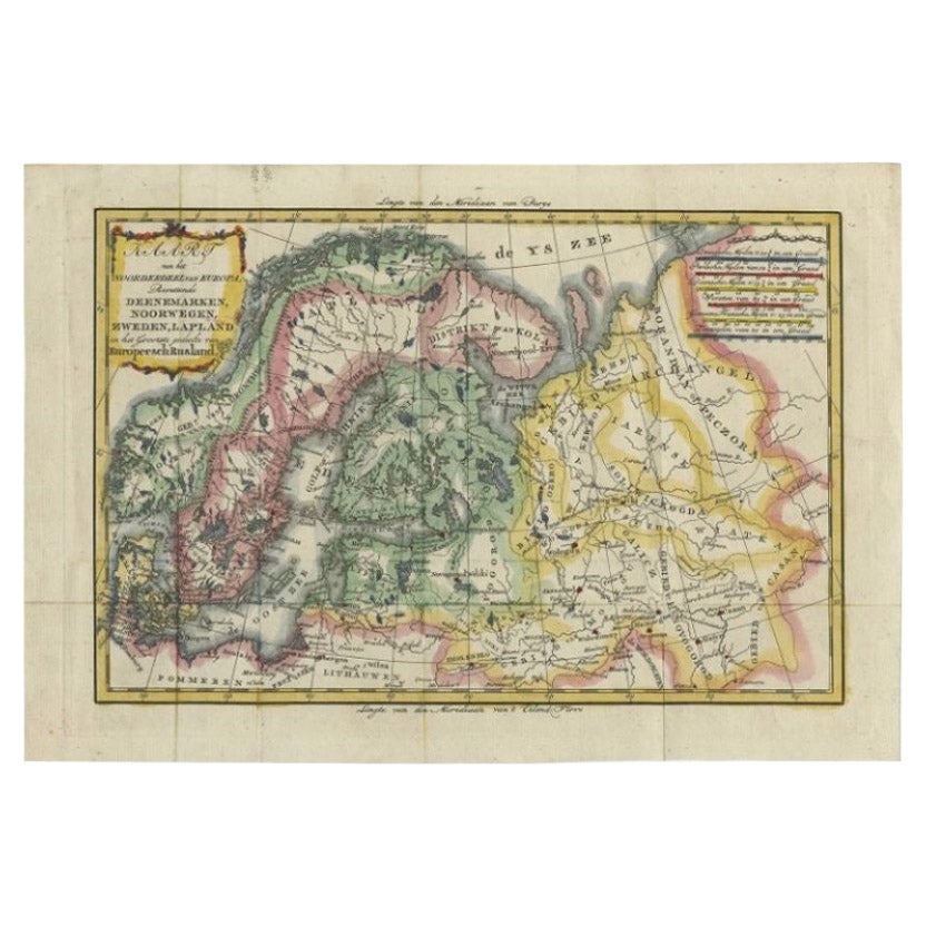 Antique Map of Northern Europe by Bonne, 1785 For Sale at 1stDibs