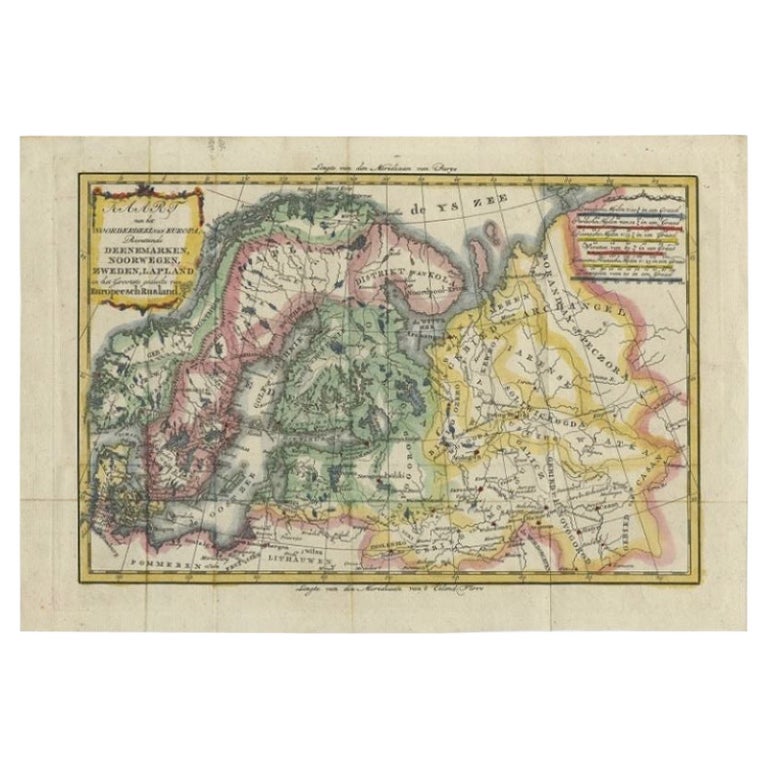 Antique Map of Northern Europe by Bonne, 1785 For Sale at 1stDibs