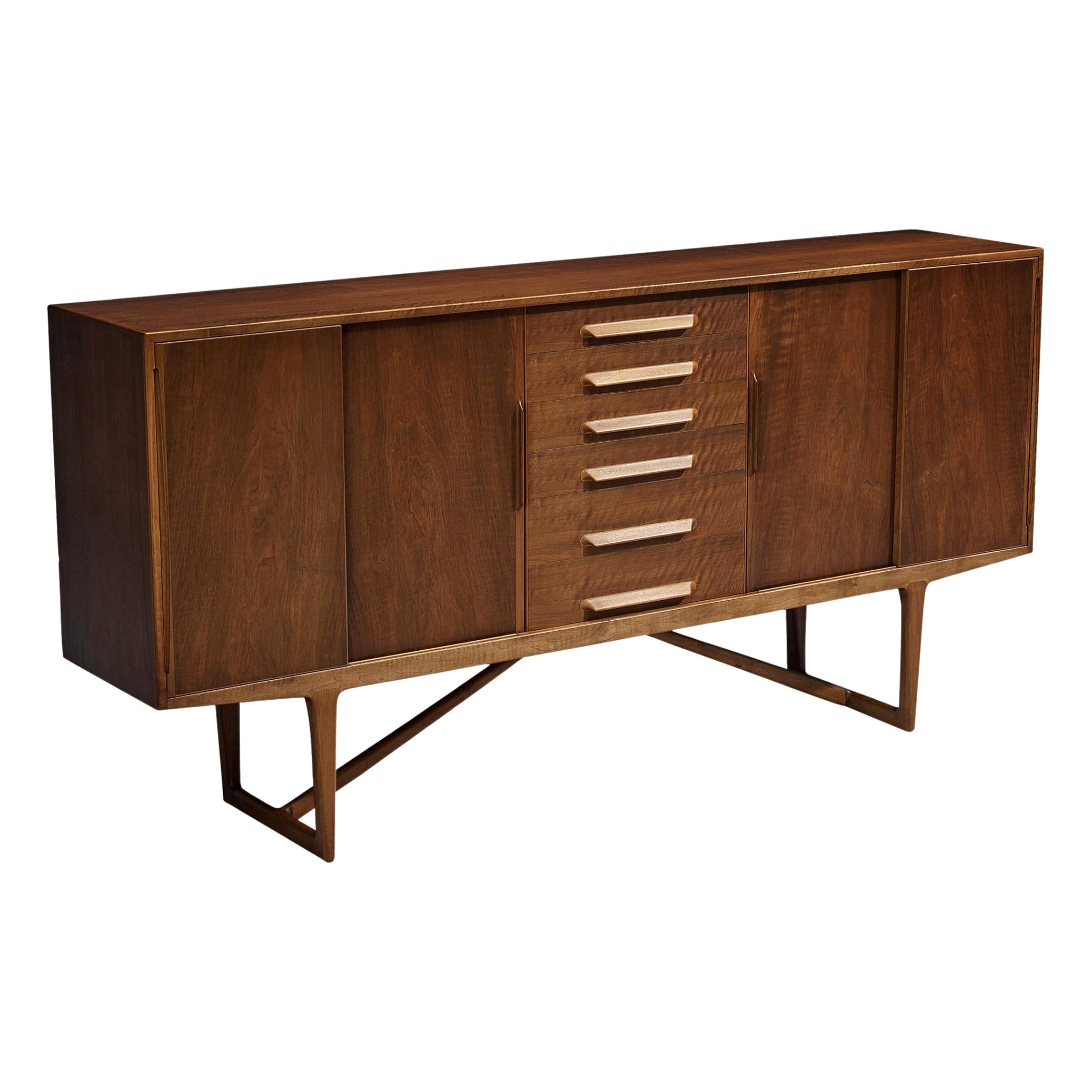 Elegant 1920s Carved Walnut Spanish Revival Sideboard at 1stDibs