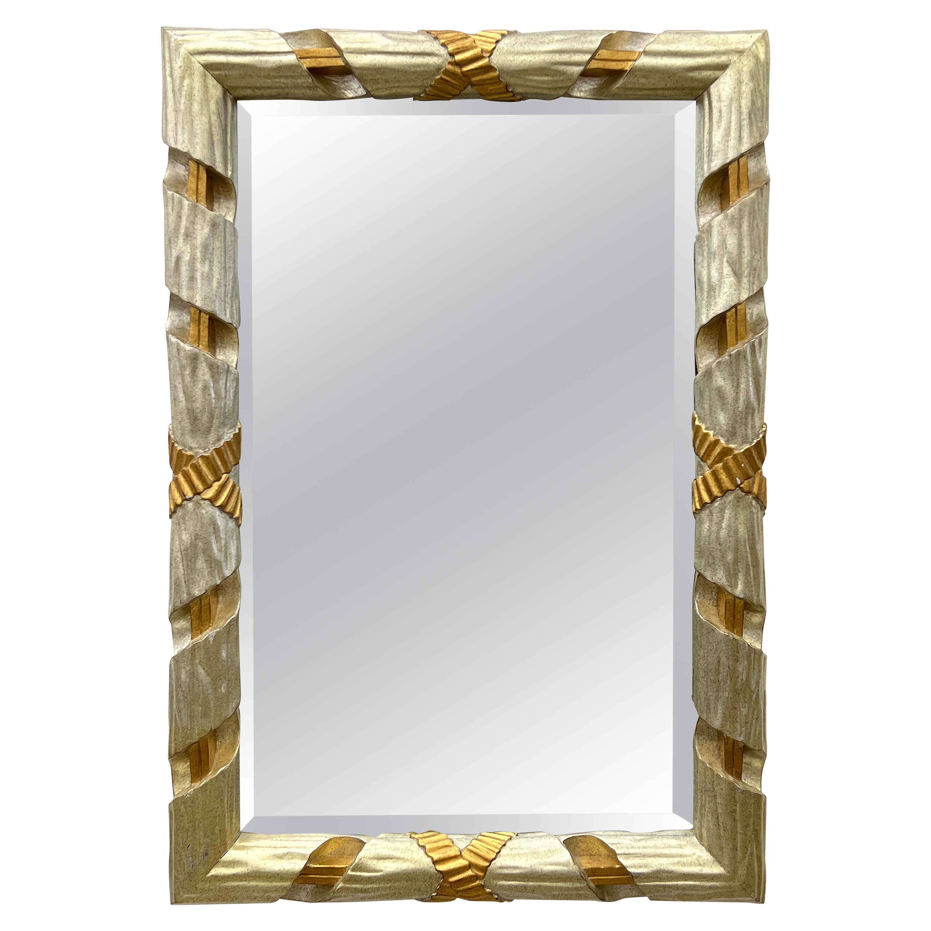 Rustic White Plaster Faux Bois Tree Branch Frame Mirror at 1stDibs ...