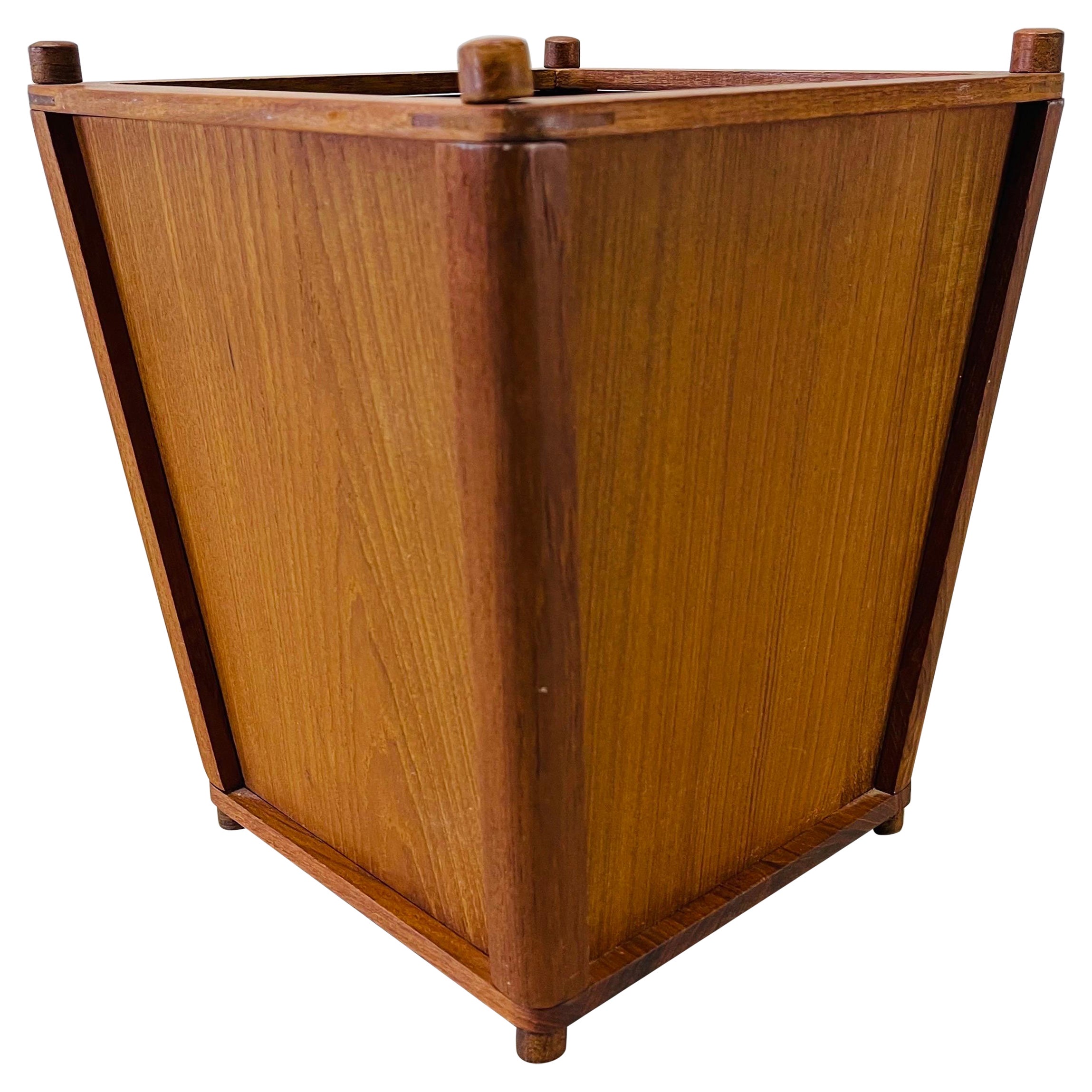 Scandinavian Modern Teak Wastebasket by Rainbow Wood Products at 1stDibs