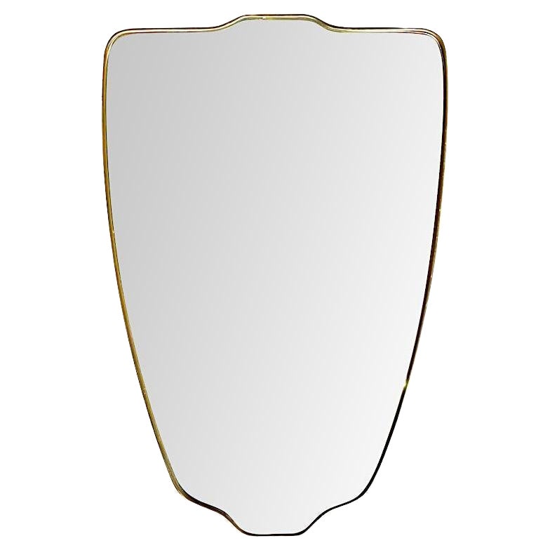 Midcentury Italian Shield Shape Mirror at 1stDibs
