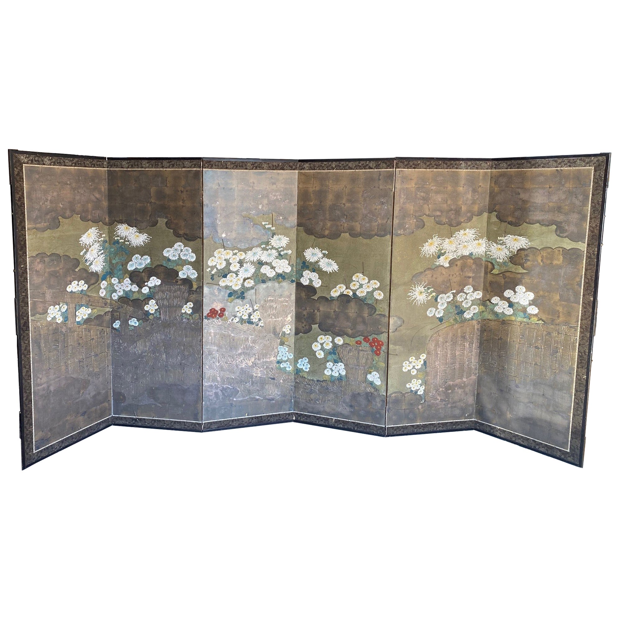Japanese Edo Period (1615-1868) Six Panel Screen For Sale at 1stDibs