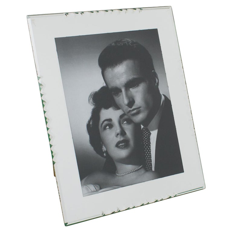 French Mirrored Glass Picture Frame, 1940s at 1stDibs