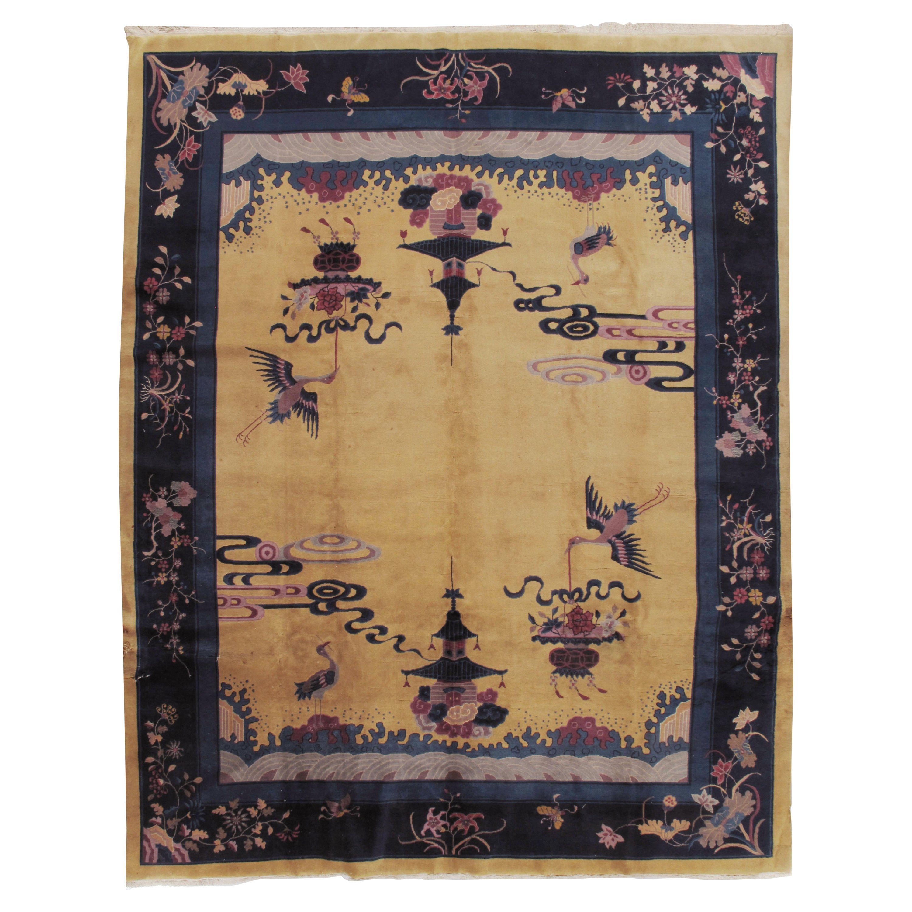 Vintage Chinese Rug 2'6 x 4'8 For Sale at 1stDibs