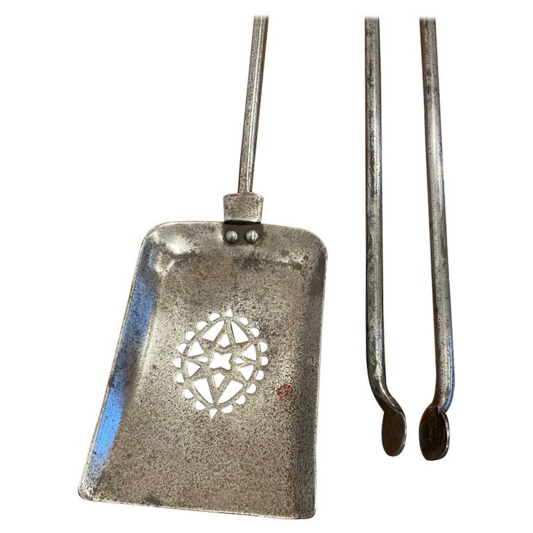 Pair of George III Antique Steel Fire Irons For Sale at 1stDibs