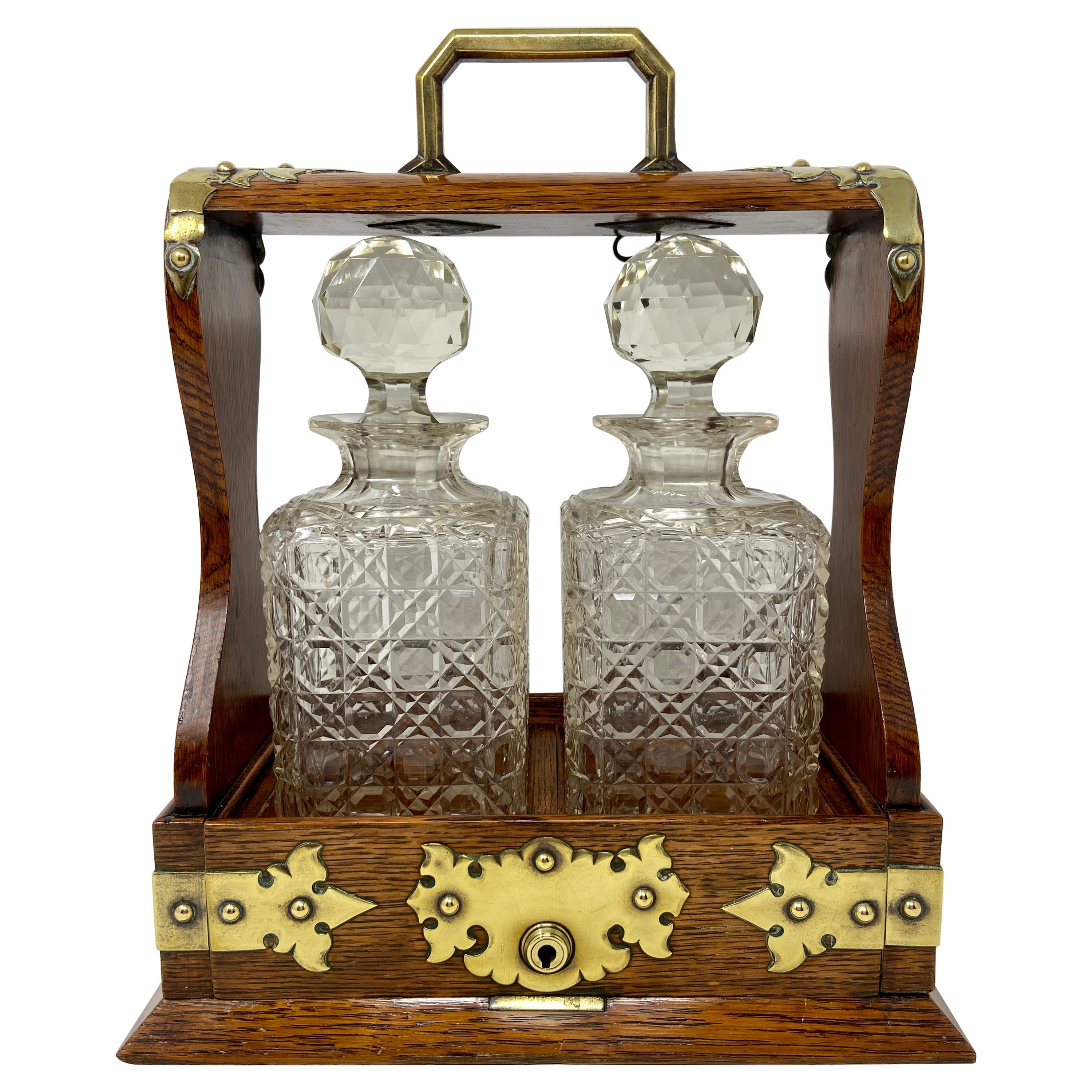 Fine English Yew and Boxwood Tantalus Bar Set, circa 1875 For Sale at ...