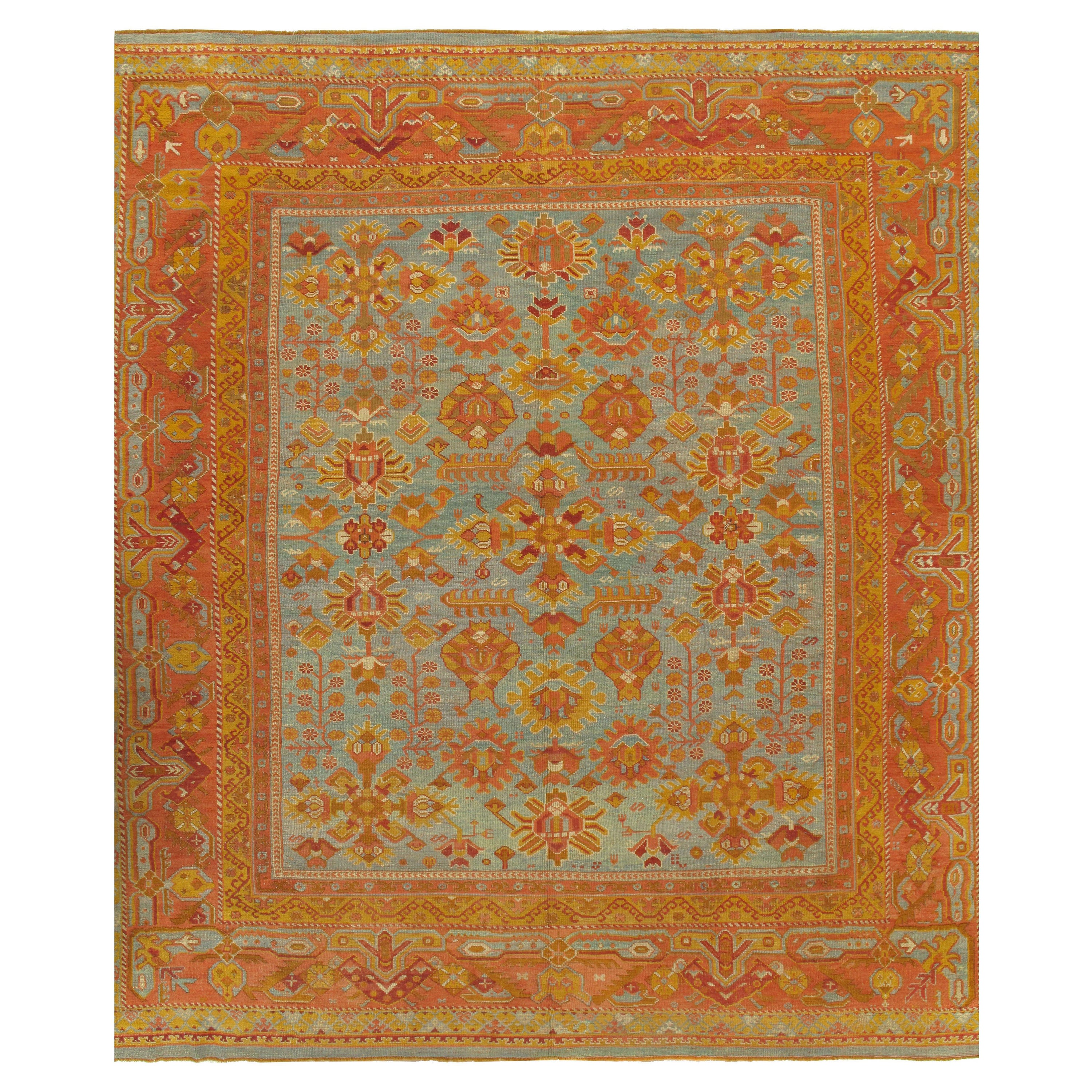 Antique Oushak Carpet , 10'9" x 14' For Sale at 1stDibs