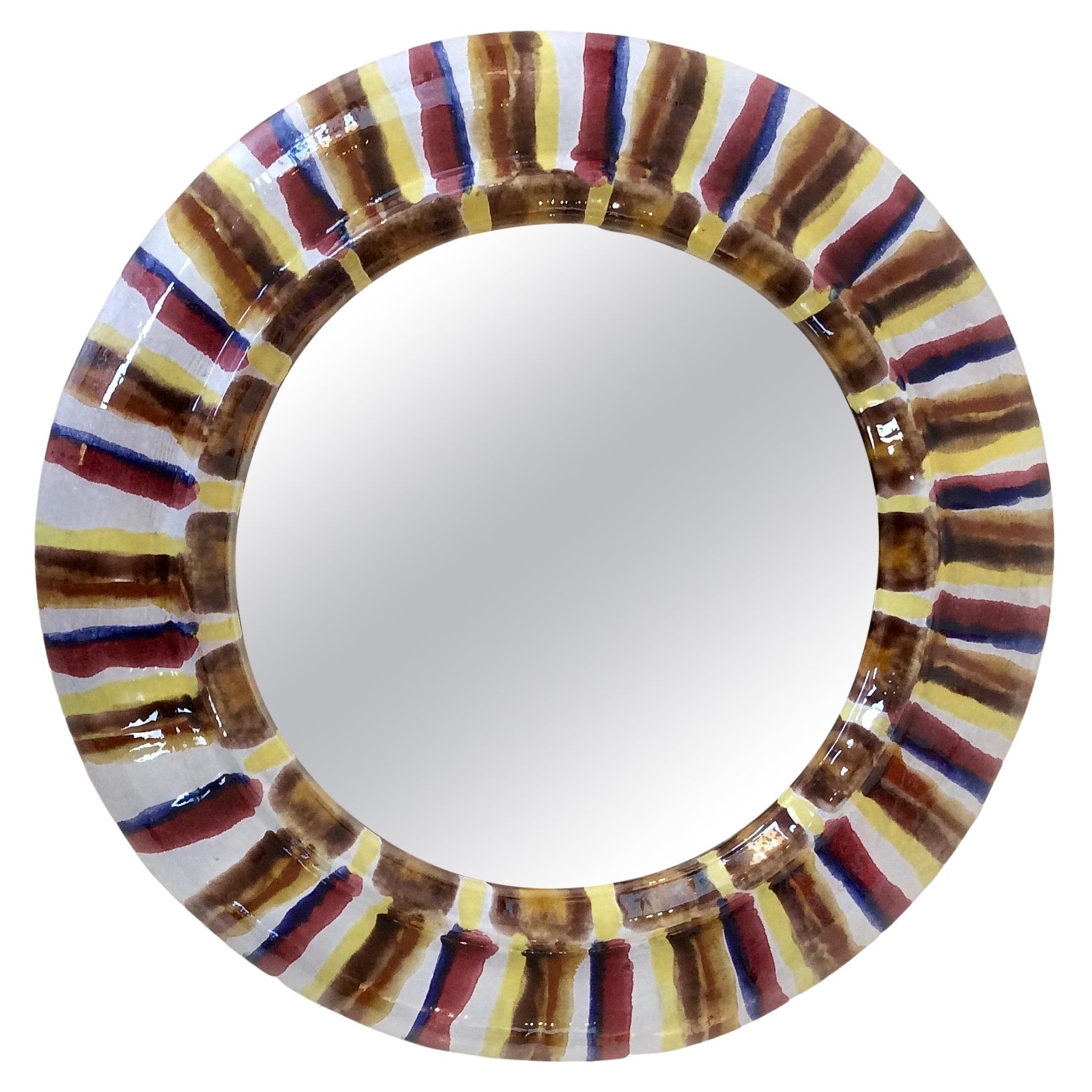 Freeform Ceramic Mirror, circa 1950, France at 1stDibs