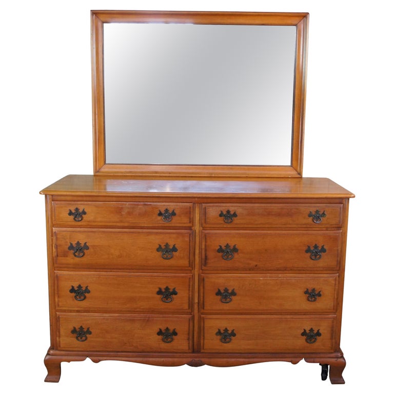 Vintage Kling Olde Orchard Maple Colonial Chippendale Mirror Vanity ...