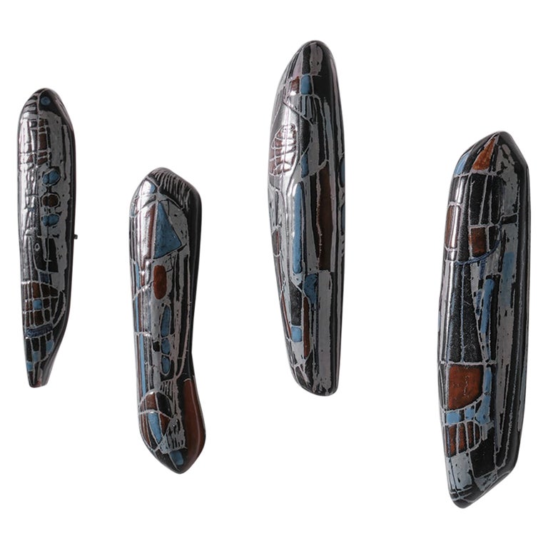 Victor Cerrato Ceramic Coat Hangers, Italy 1960s at 1stDibs