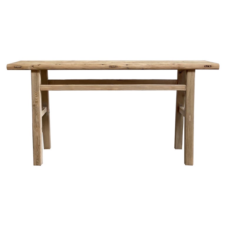 Reclaimed Elm Wood Console Table at 1stDibs | reclaimed elm console table